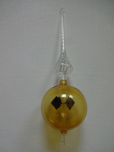 Hanging Glass Ornament / Solar Radiometer - round Yellow globe, clear ...