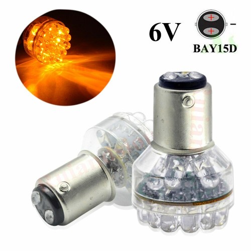 4x 6V 1157 bay15d 24 DIP LED Amber Car Brake Backup Signal Light Bulb ...