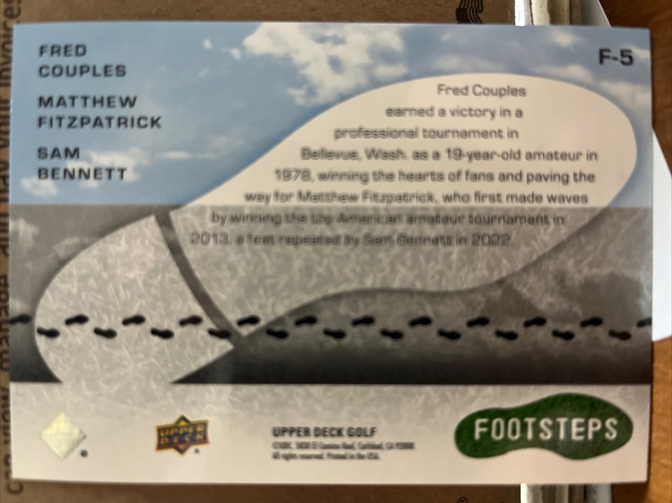 2024 Upper Deck Footsteps #F-5 Fred Couples Matthew Fitzpatrick Sam ...