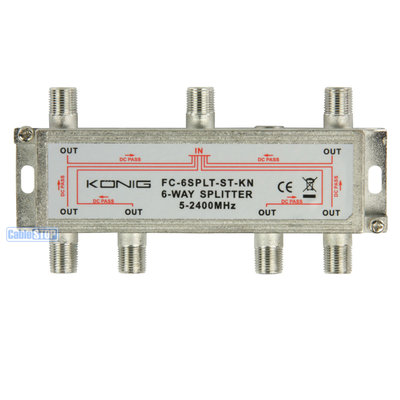 6 WAY F SPLITTER SKY TV CABLE SAT VIRGIN FREEVIEW BLADE VU+ TECHNOMATE ...