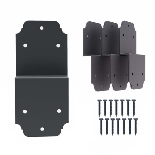 4packs Heavy Duty Black Z Angle Bracket, 6" Steel - Large Connector ...