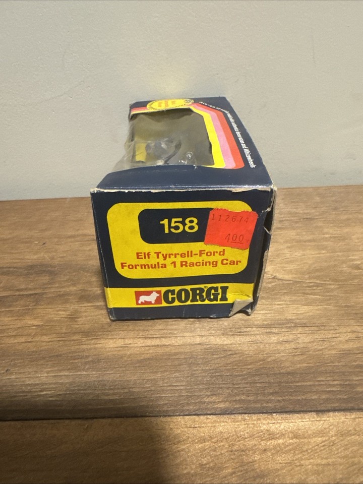 VTG 1974 CORGI 158 Elf Tyrrell-Ford F1 Die Cast Race Car 1/36 Scale With Box | eBay