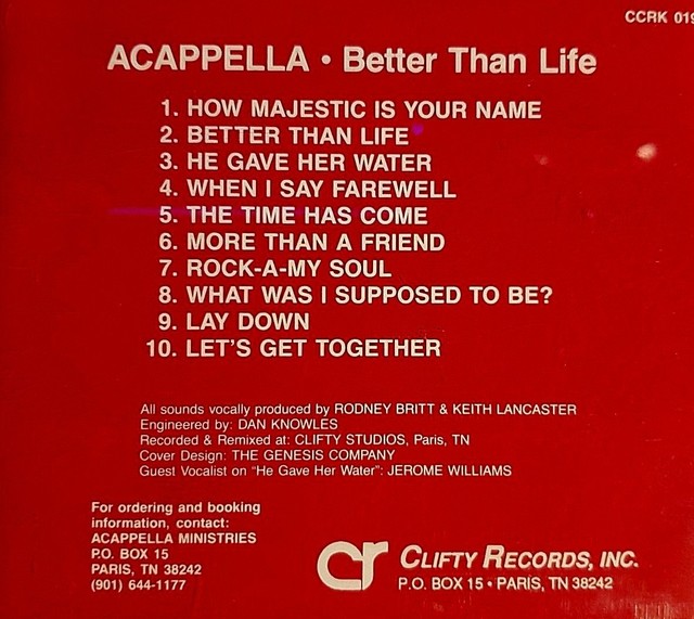 Better Than Life by Acappella (CD, Word Distribution) for sale online ...
