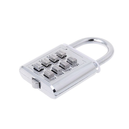 4 Digit Silver Push Button Combination Number Luggage Lock Padlock ...