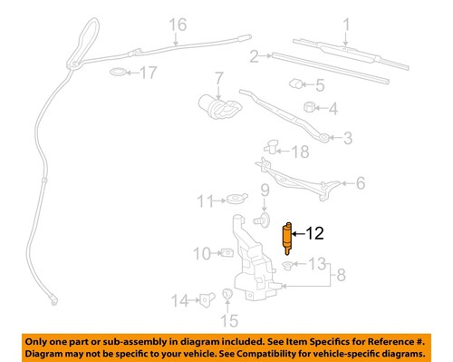 GM OEM 04-17 Acadia Limited Wiper Washer Components-Washer Pump ...