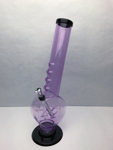 Acrylic 12" Inch Light Purple Slanted 4-20 Round Disk HOOKAH WATER PIPE ...