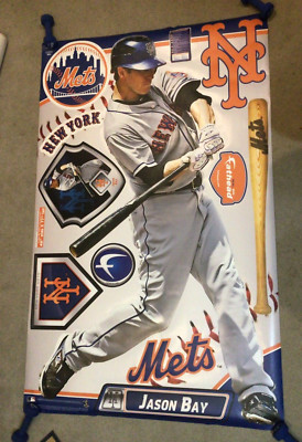 Jason Bay New York Mets 46"x77" FATHEAD Real Big Life size + logo ...