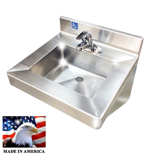 ADA COMPLIANT WASH UP HAND SINK SINGLE FAUCET 1 USER STAINLESS STEEL ...