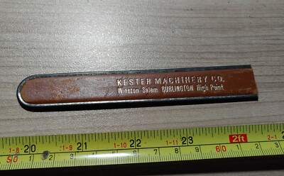 Vtg Kester Machinery Co Winston Salem Burlington High Point Leather ...
