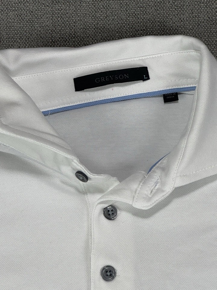 Greyson Polo Shirt Mens Large White Performance Golf NEW | eBay