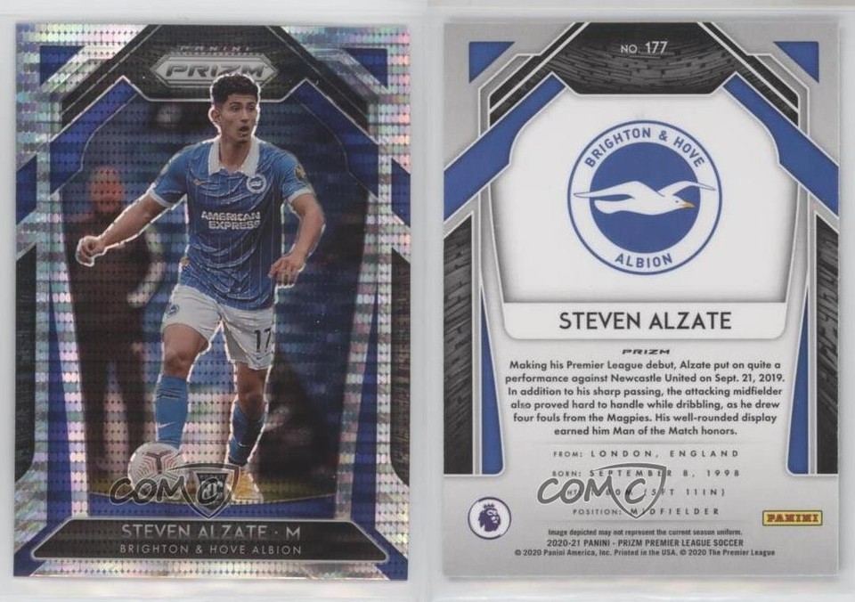 2020-21 Panini Prizm Premier League Breakaway Steven Alzate #177 Rookie ...