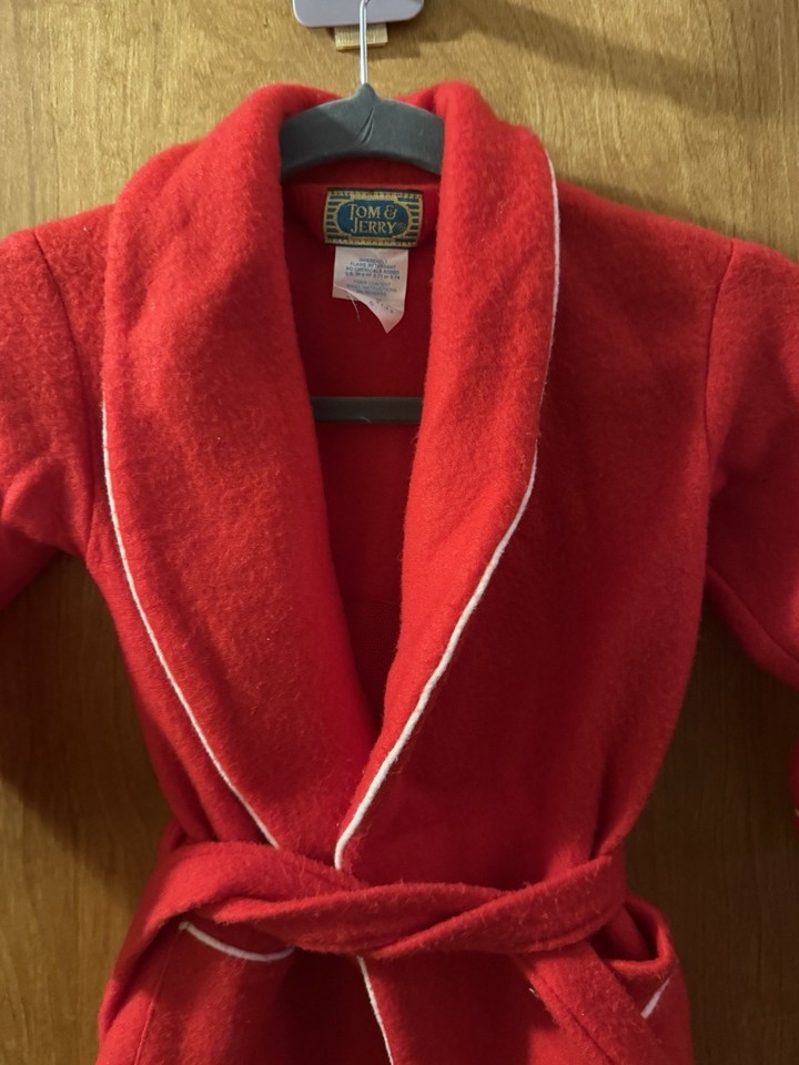 Vintage Tom And Jerry Red Fleece Robe Cover Up Size 6 | eBay
