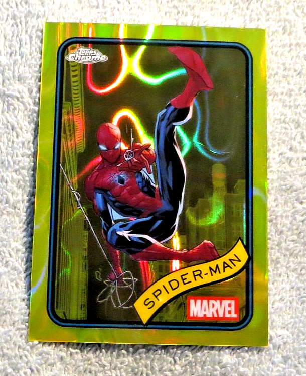 2025 Topps Chrome Marvel Spider-Man Yellow Lava Refractor #101 SP | eBay