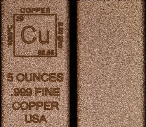 5 oz .999 Fine Copper Bar Cu Element Design Made in USA | eBay