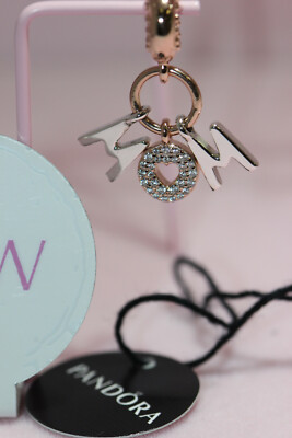 NIB 2020 PANDORA ROSE™ MOM LETTERS DANGLE CHARM 788828C01 BOX pouch $65 ...