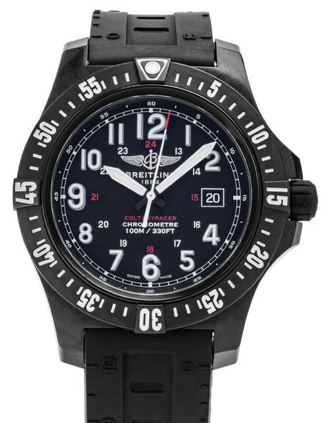 Breitling Colt Men's Black Watch with Arabic Numerals/Baton Indexes ...