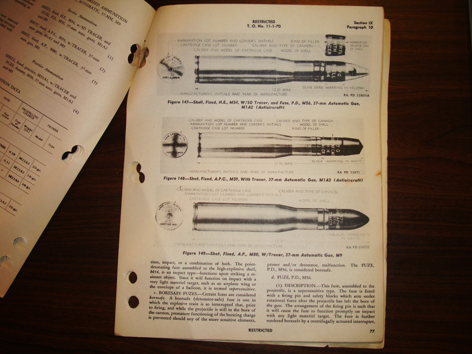 1944 37mm Automatic Aircraft Gun M9 Handbook Instructions Flight Manual ...