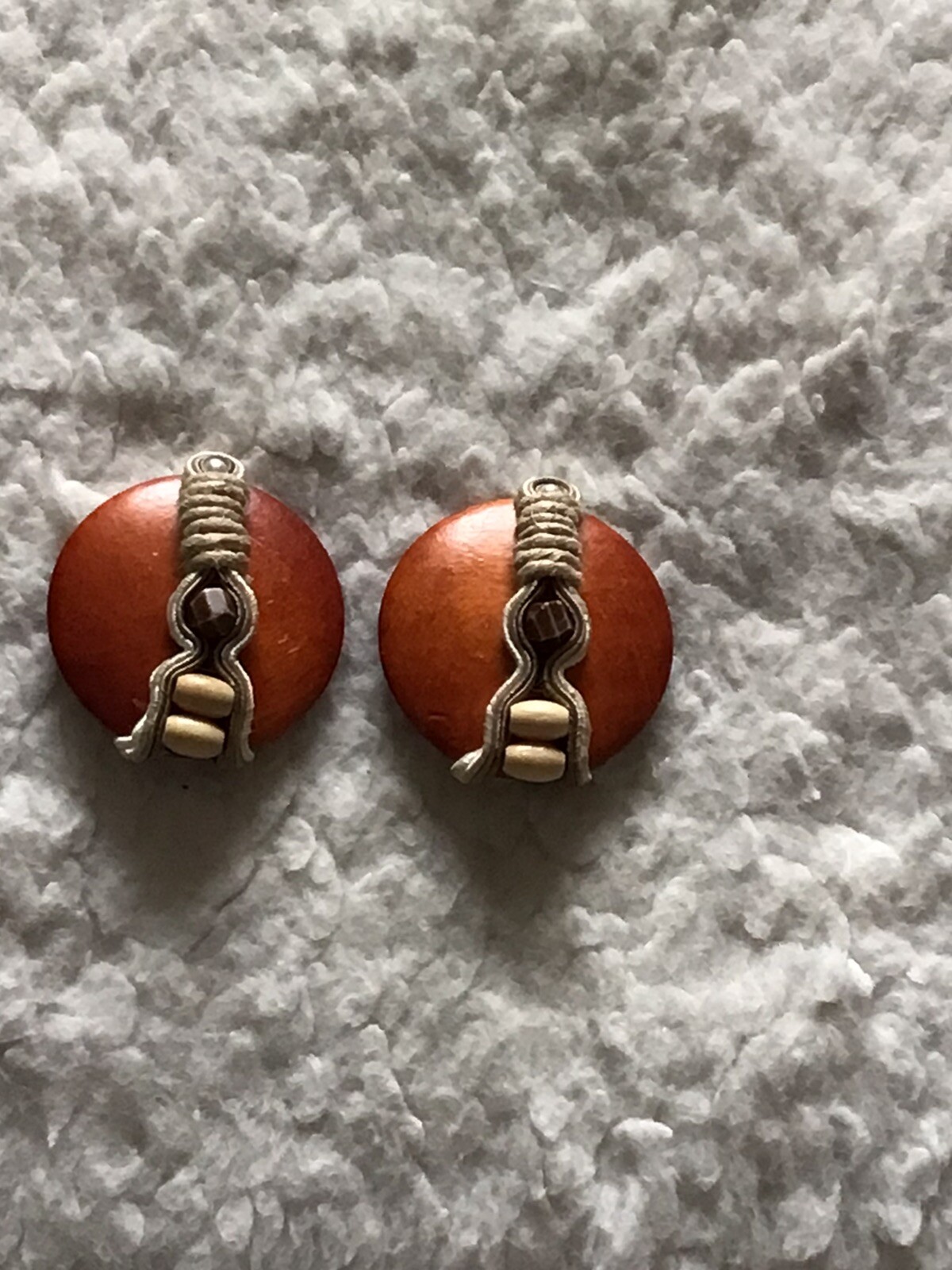 Handmade Wooden Macrame Beaded Leather Backed Clip Ea… - Gem