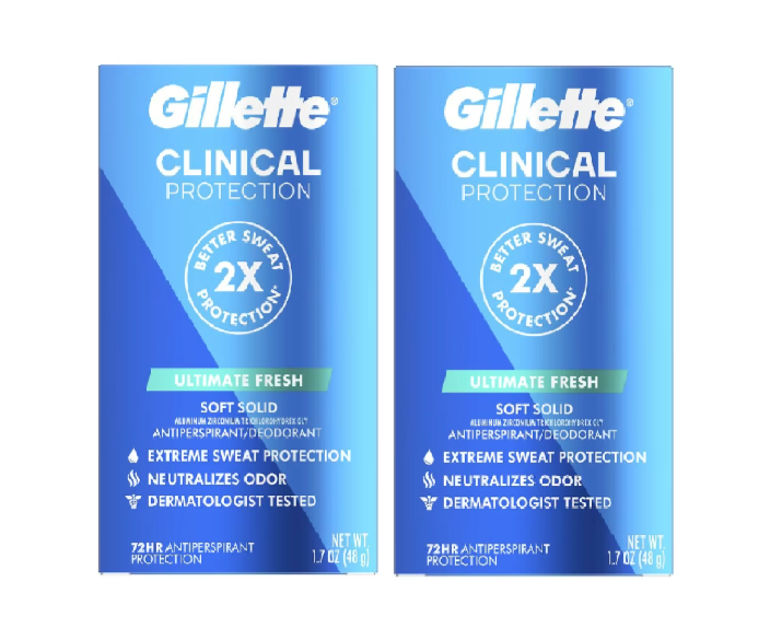 Gillette Antiperspirant Deodorant, Clinical Soft Solid,Ultimate Fresh ...