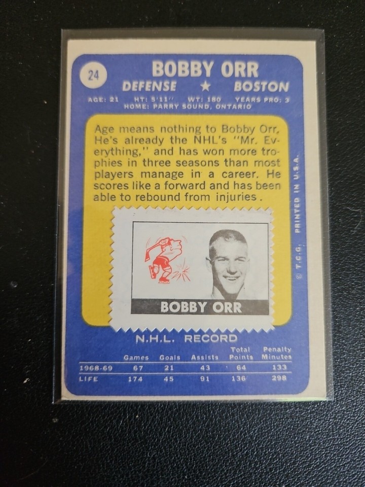 1969 Topps #24 Bobby Orr W/ Stamp | eBay