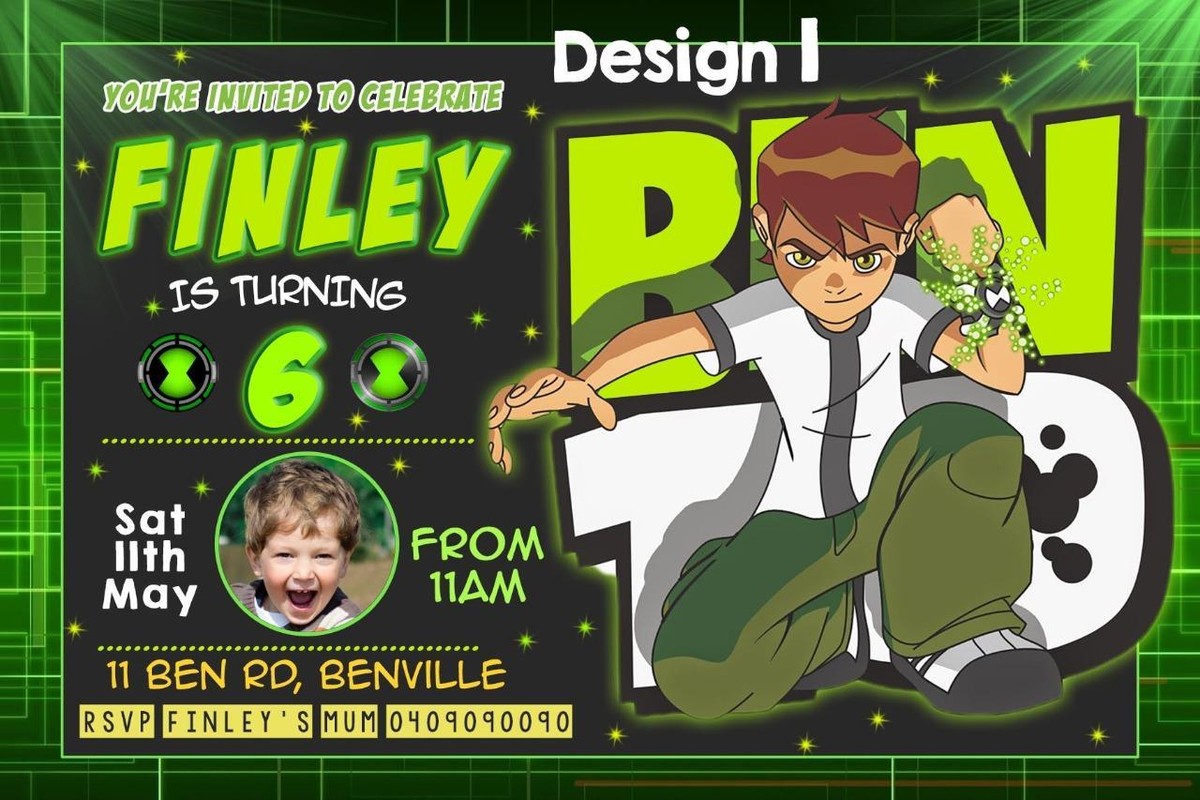 Birthday Party Invitations Ben 10 Birthday Invitations - Birthday ...