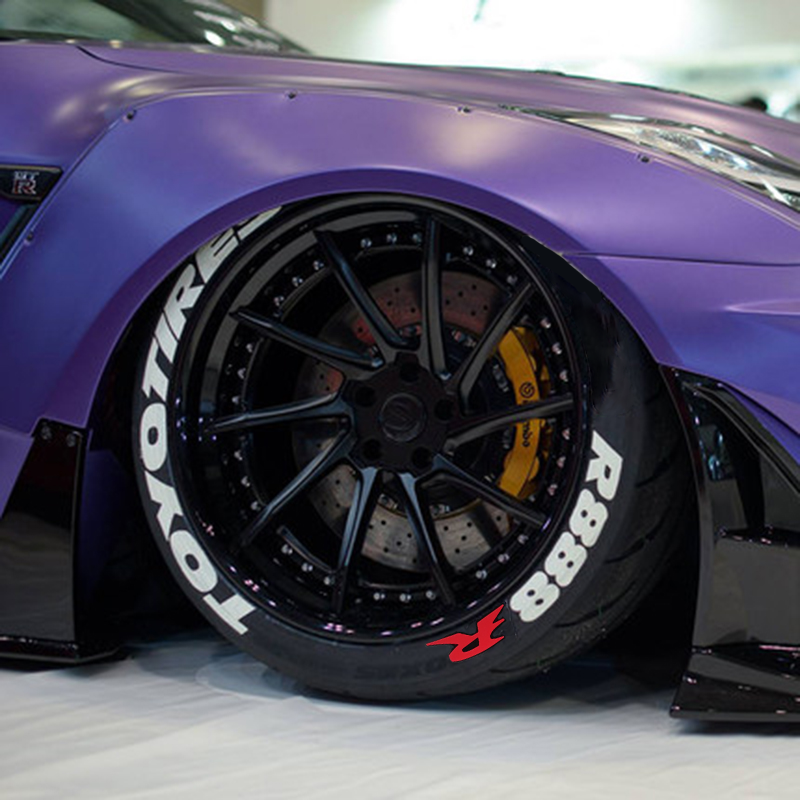 TOYO TIRES R888R Tire Lettering Sticker Permanent 1.25" 15"-24" 4 ...