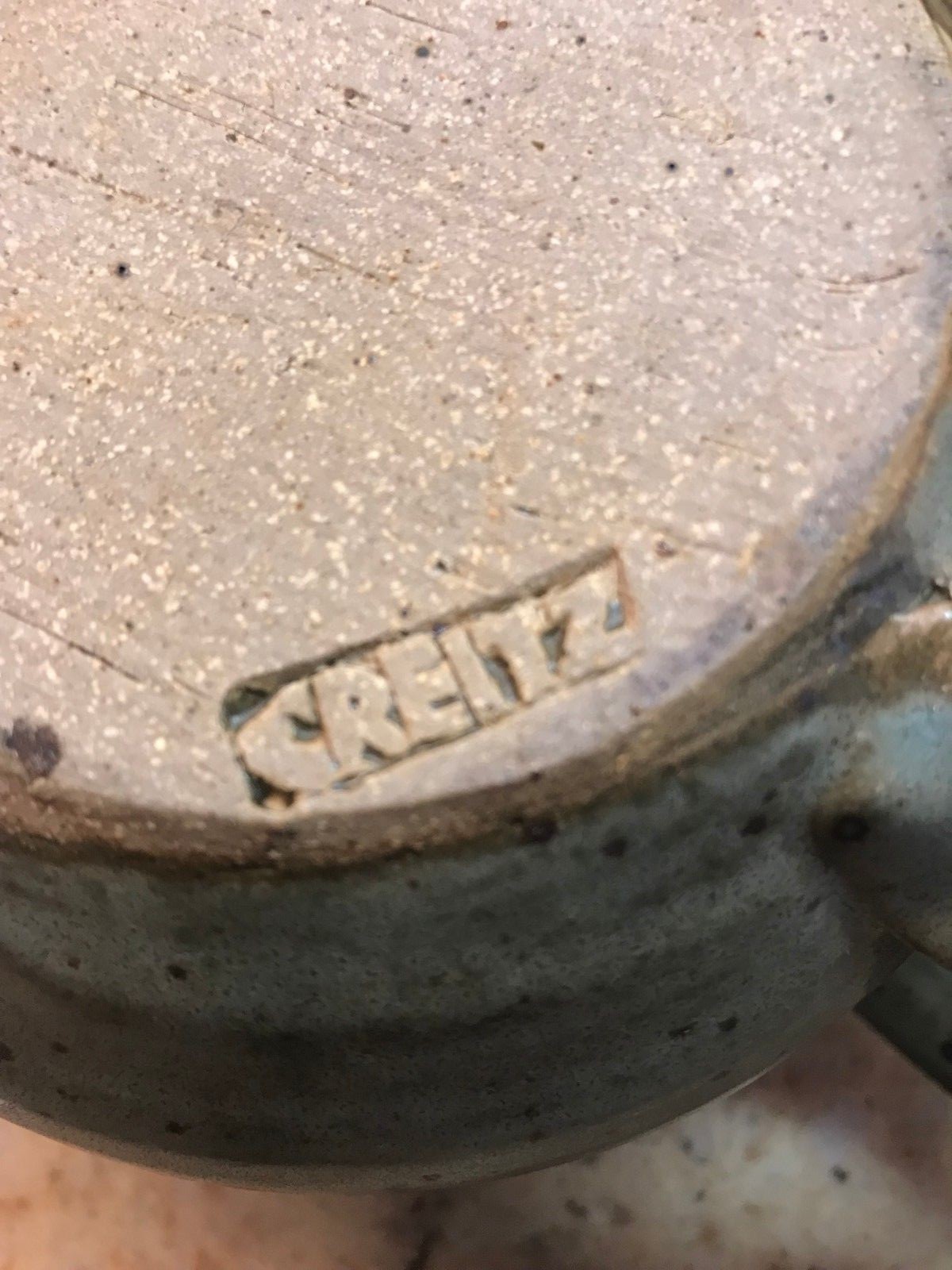 SIGNED WILLIAM BILL CREITZ STUDIO ART POTTERY CERAMIC PITCHER GRAVY ...