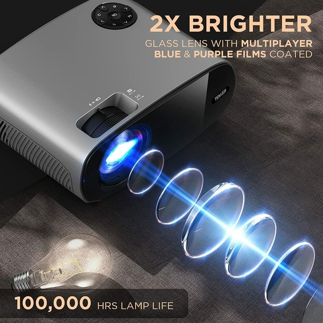 Tenker DPPJ1069 WiFi Bluetooth Mini Projector - Black for sale online ...
