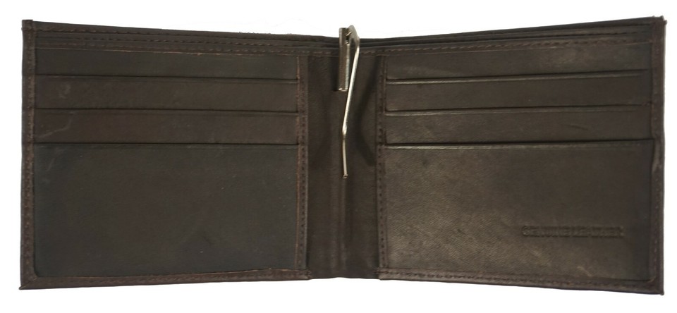 Mens Leather Metal Spring Money Clip Wallet Slim Front Pocket Credit ...