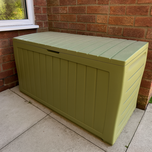 Keter 270L Outdoor Garden Storage Box Seating Lockable Weatherproof ...
