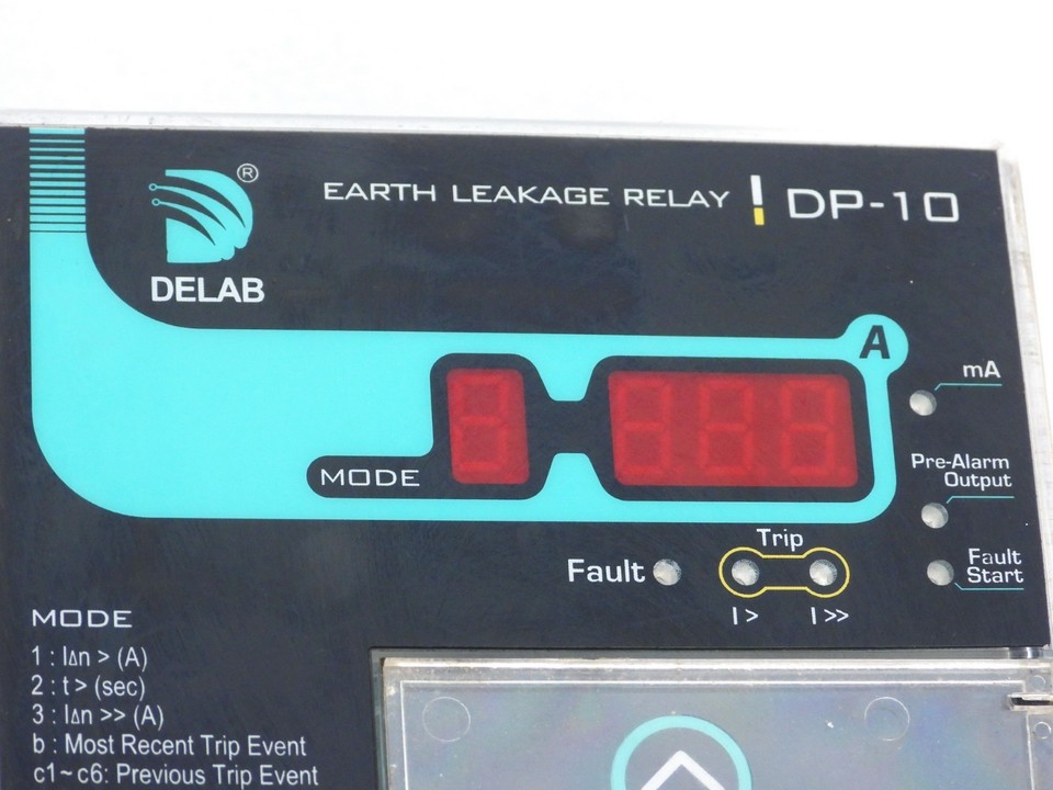 DELAB DP-10 DIGITAL EARTH LEAKAGE PROTECTION RELAY TRUE RMS MEASUREMENT ...