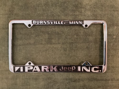Vintage Metal Chrome License Plate Frame Park Jeep AMC Burnsville MN ...