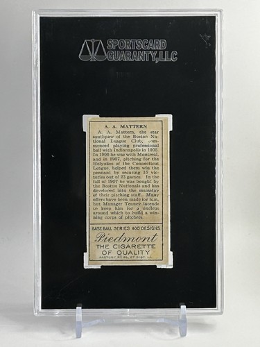 1911 T205 Gold Border A.A. Mattern SGC 3 Hassan Boston Rustlers AA | eBay