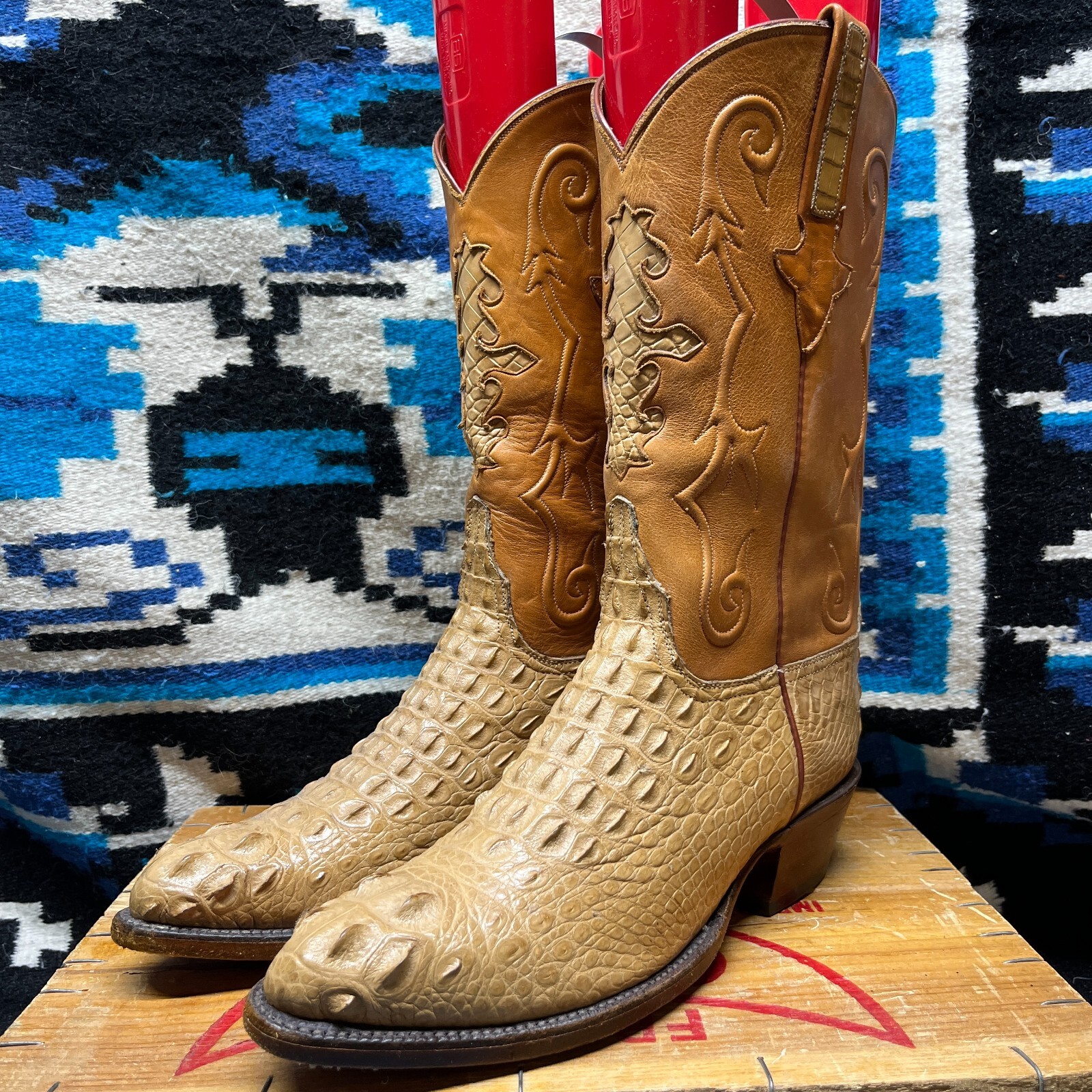 Lucchese Handmade Classics Alligator Skin Brown Cowboy Boots Size 9.5D ...