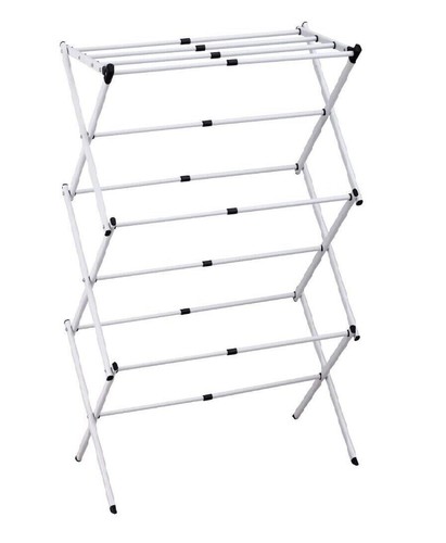 3-Tier Clothes Airer Extendable Sturdy Metal Frame Drying Rack Heavy ...