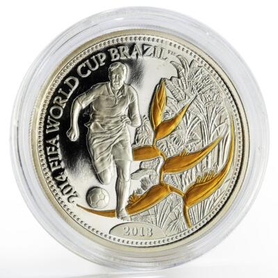 Samoa 5 dollars XX Football World Cup in Brazil proof silver coin 2013 ...