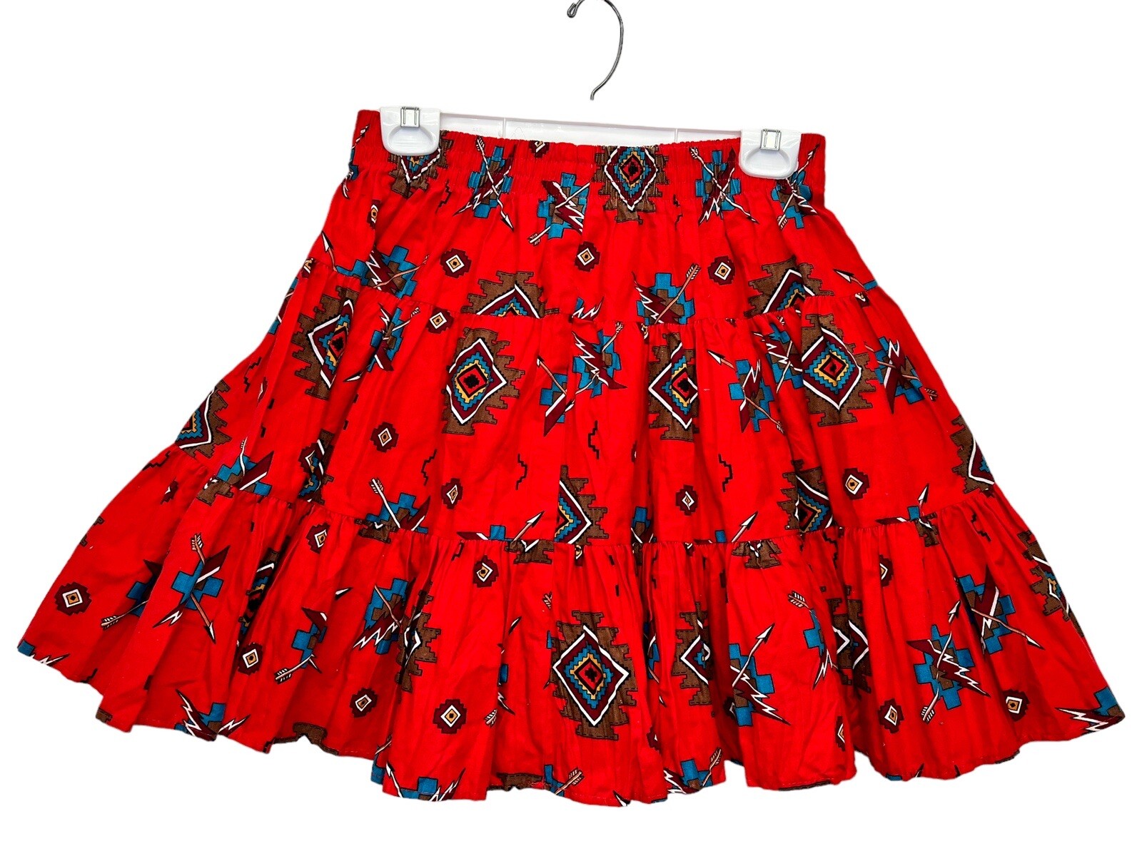 RARE Vintage 80s Wrangler Western Red Aztec Skirt Wom… - Gem