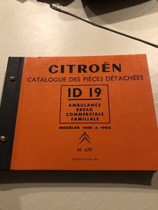 Original Citroen Catalogue Des Pieces Detachees Parts Catalog ID19 1959 ...