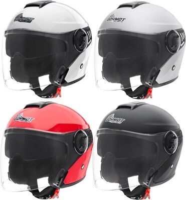 Germot GM660 Jethelm Motorrad Helm Rollerhelm mit Visier und ...