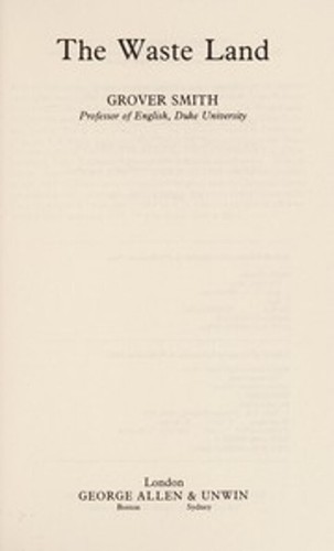 The Waste Land Hardcover Grover C. Smith 9780048000156| eBay