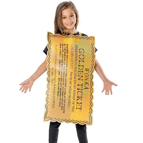 Childs Wonka Golden Ticket Fancy Dress Tabard Costume Book Day Kids by ...