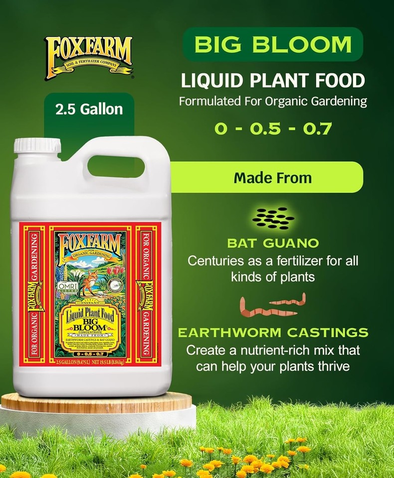 FoxFarm - Big Bloom Plant Food, Liquid Fertilizer Concentrate for ...