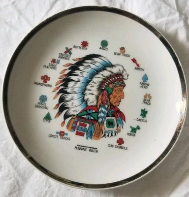 American Indian Chief Souvenir Plate | eBay