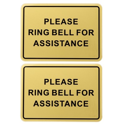 7"Lx5"W Please Ring Bell for Assistance Sign, Brushed Gold, 2Pcs | eBay UK