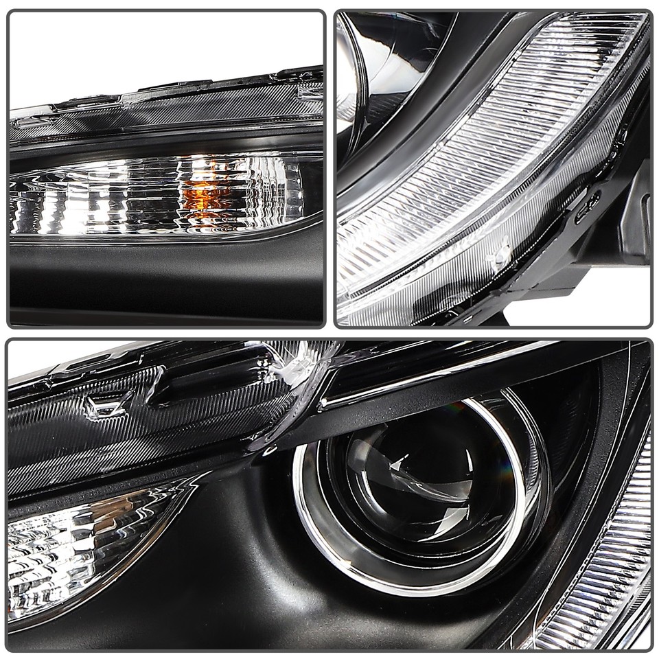 Headlight Fits Chrysler 200 2015-2017 Black Housing Left Driver Side w ...