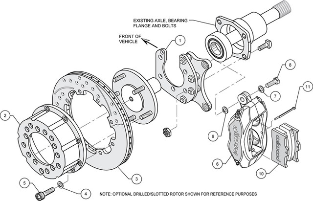 WILWOOD DISC BRAKE KIT,REAR,FORD 8.8" AXLE FLANGES,12" ROTORS,POLISHED ...