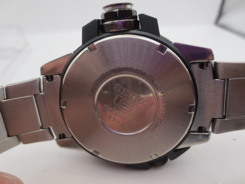 SEIKO MAP METER 7S36-02K0 DAYDATE STAINLESS STEEL AUTOMATIC MEN DIVER ...