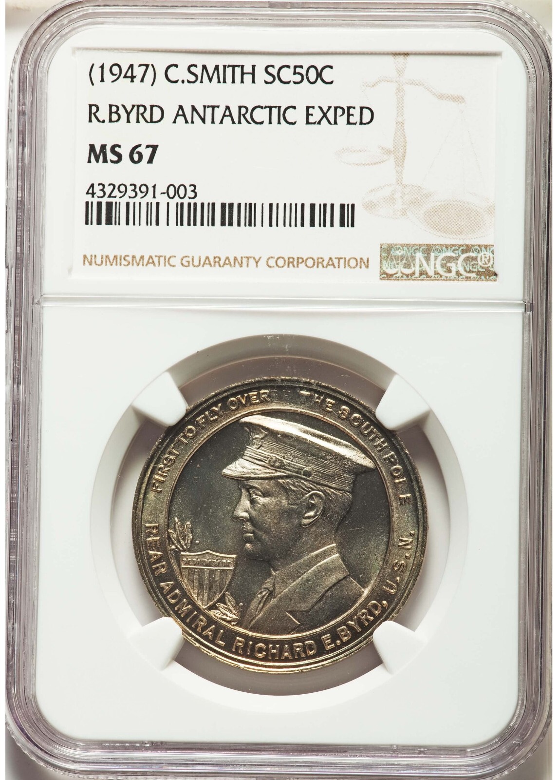 1947 R. Byrd Antartic NGC MS67 C. Smith So Called Half Dollar FINEST | eBay