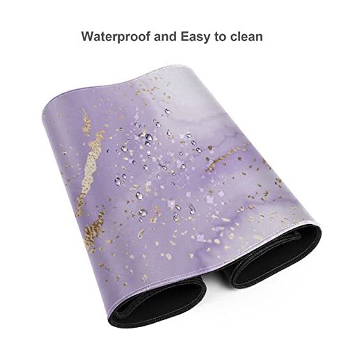 Purple Gold Marble Mouse Pad Gaming XL Large Mousepad Pretty Desk Mat ...