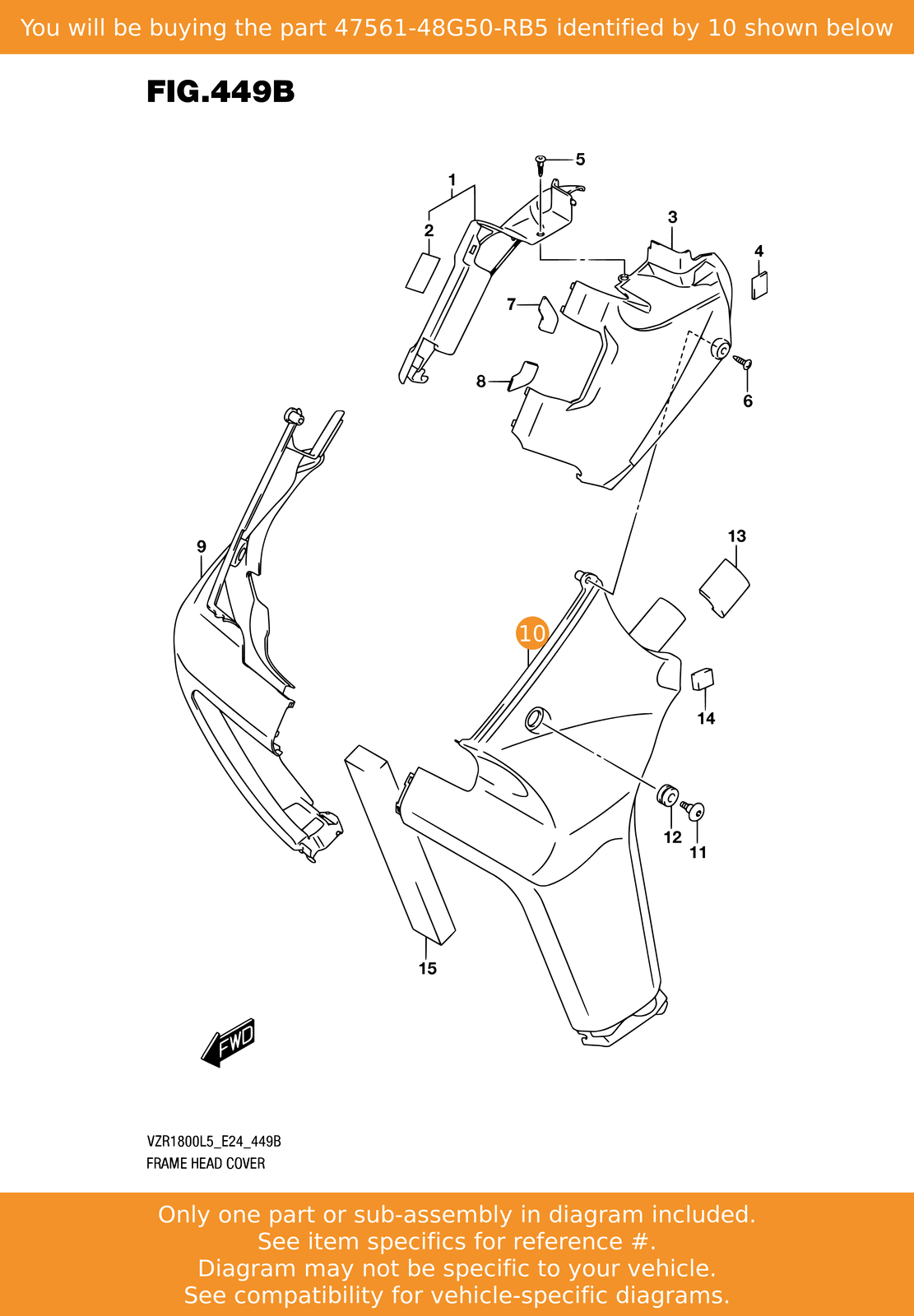 Suzuki OEM Part 47561-48G50-RB5 for sale online | eBay